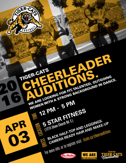 2016 Ticats Cheerleader Audition Details Announced - Hamilton Tiger-Cats