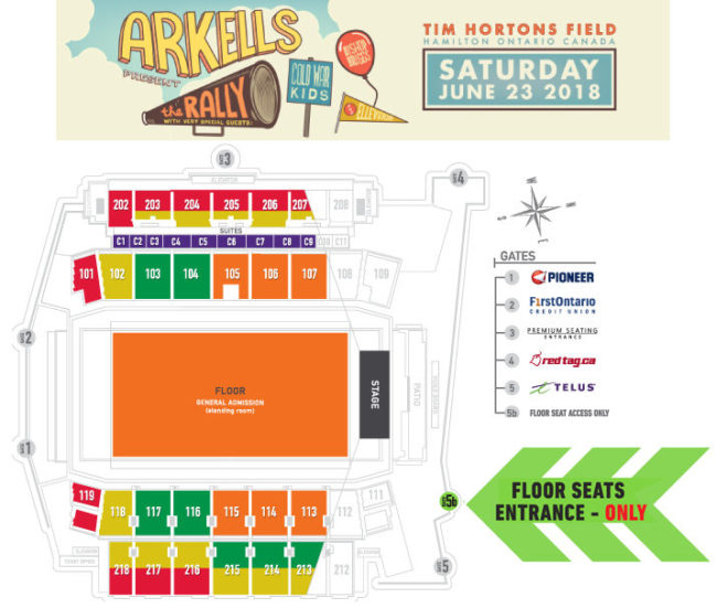 Arkells Rally Concert Details - Hamilton Tiger-Cats